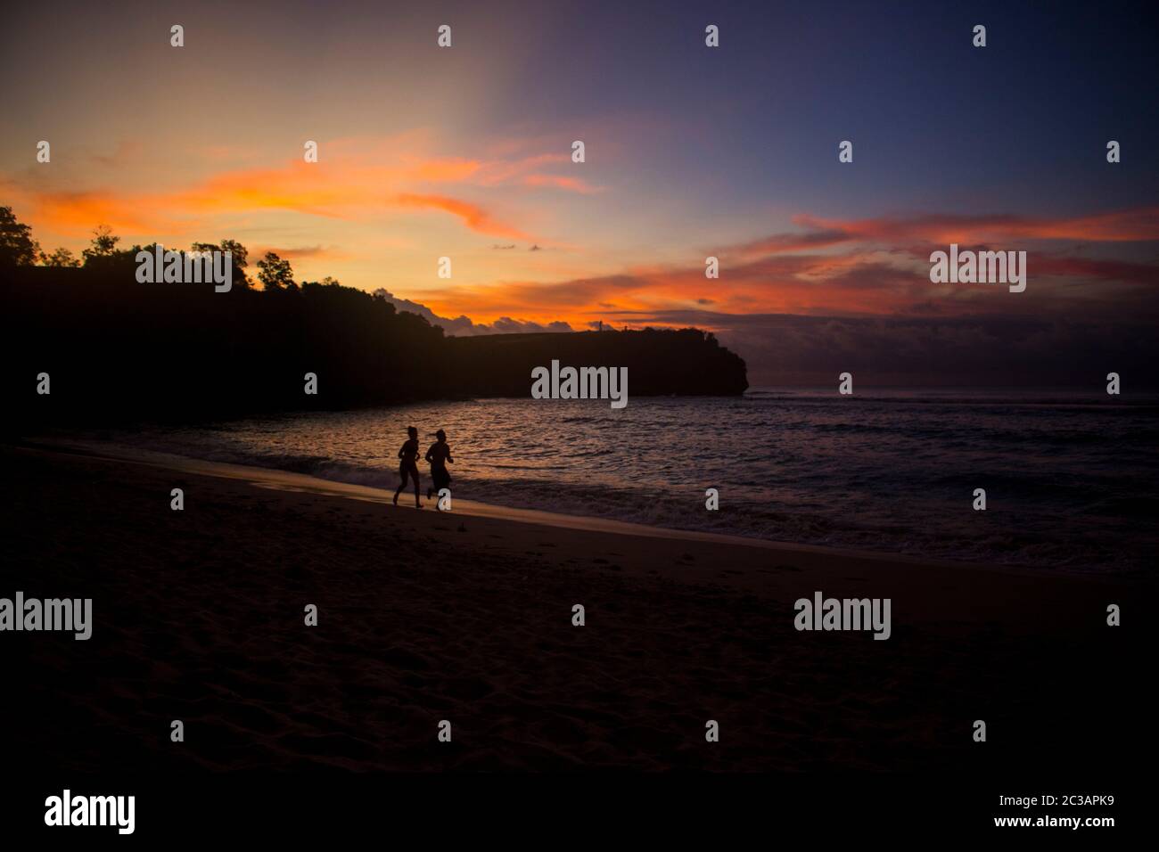 beautiful summer beach sunset view photo Stock Photo - Alamy