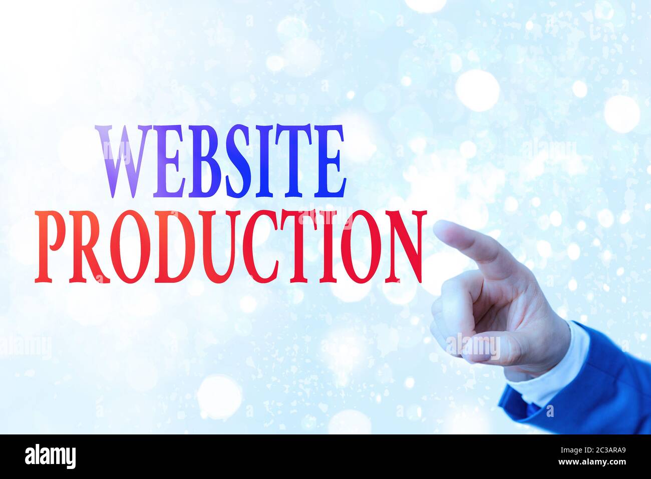 Writing note showing Website Production. Business concept for creating ...