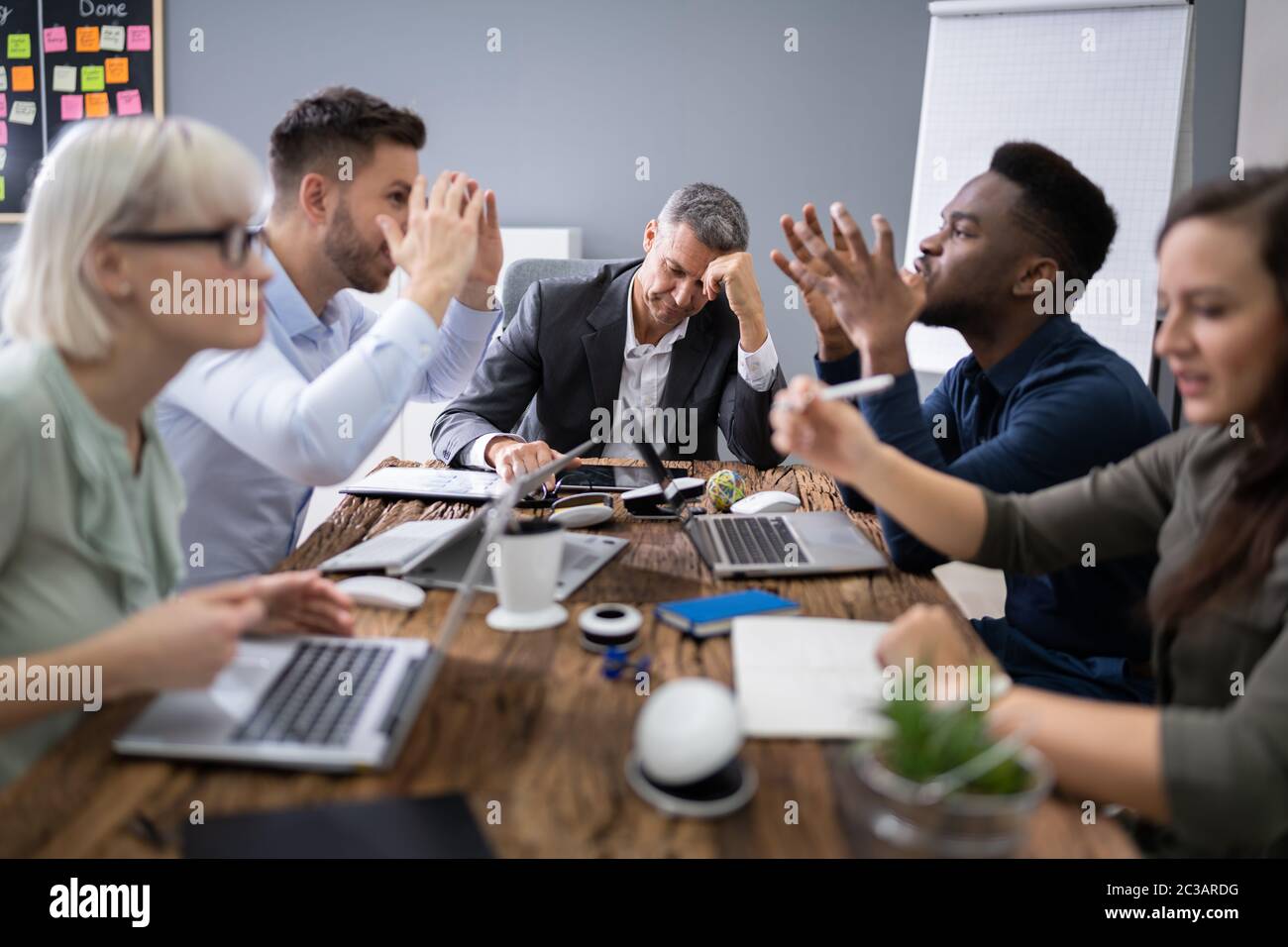 African american businessman arguing businesswoman hi-res stock ...