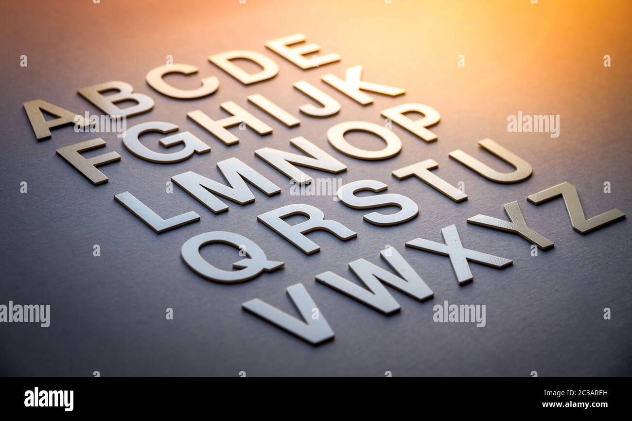 Alphabet made with solid letters. Education background symbol Stock ...