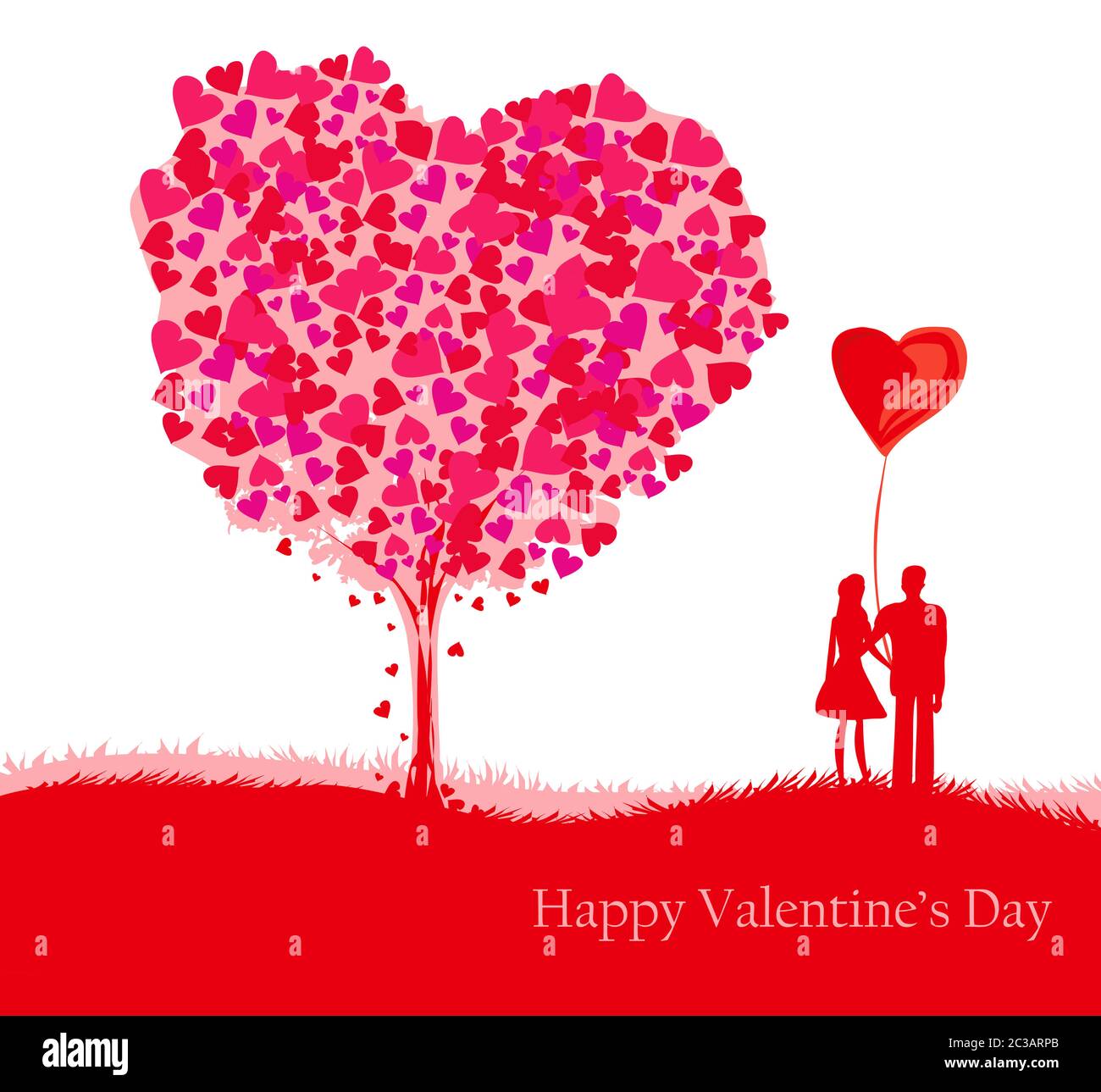 romantic couple under a love tree Stock Photo - Alamy