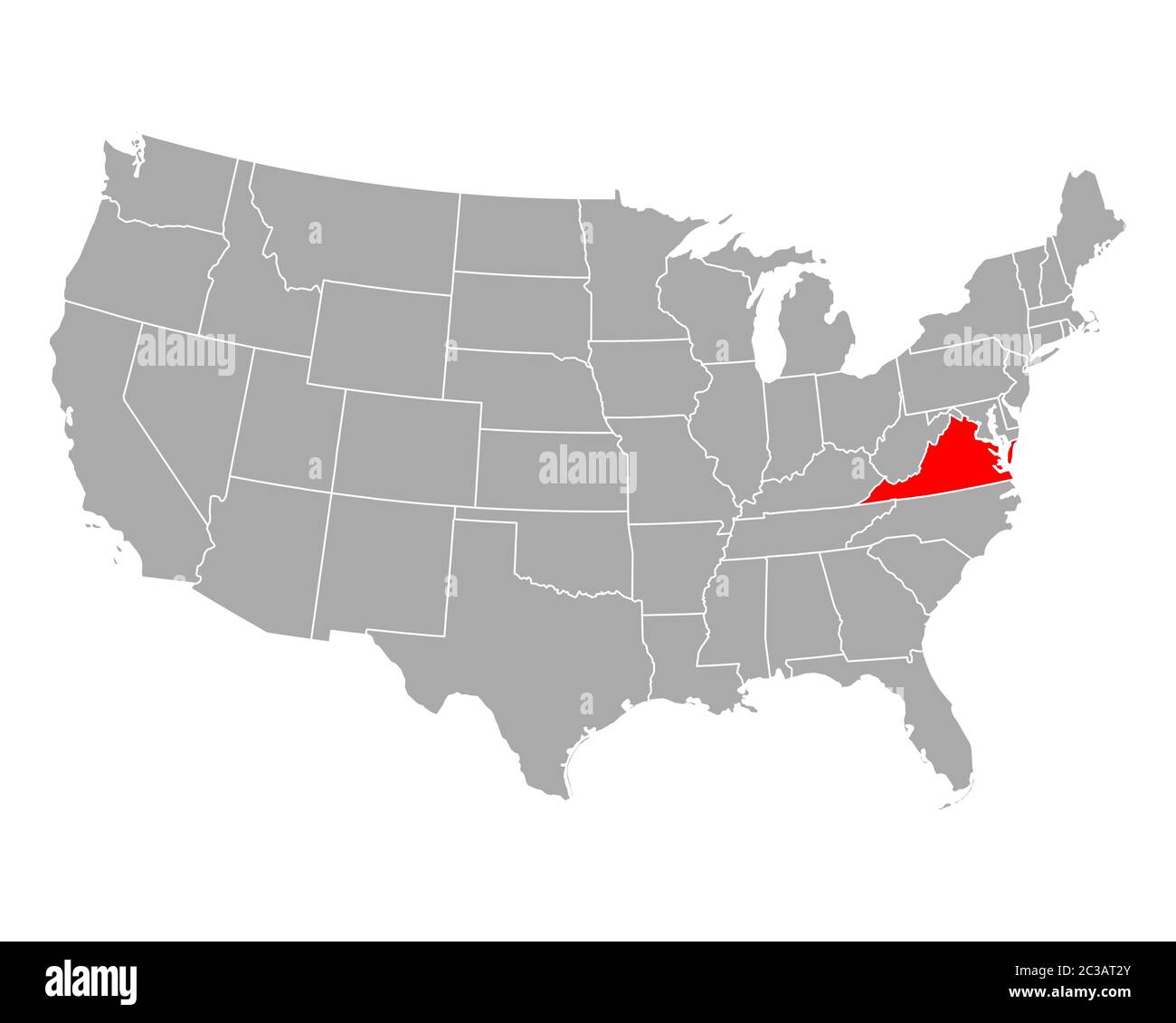 Map of Virginia in USA Stock Photo - Alamy