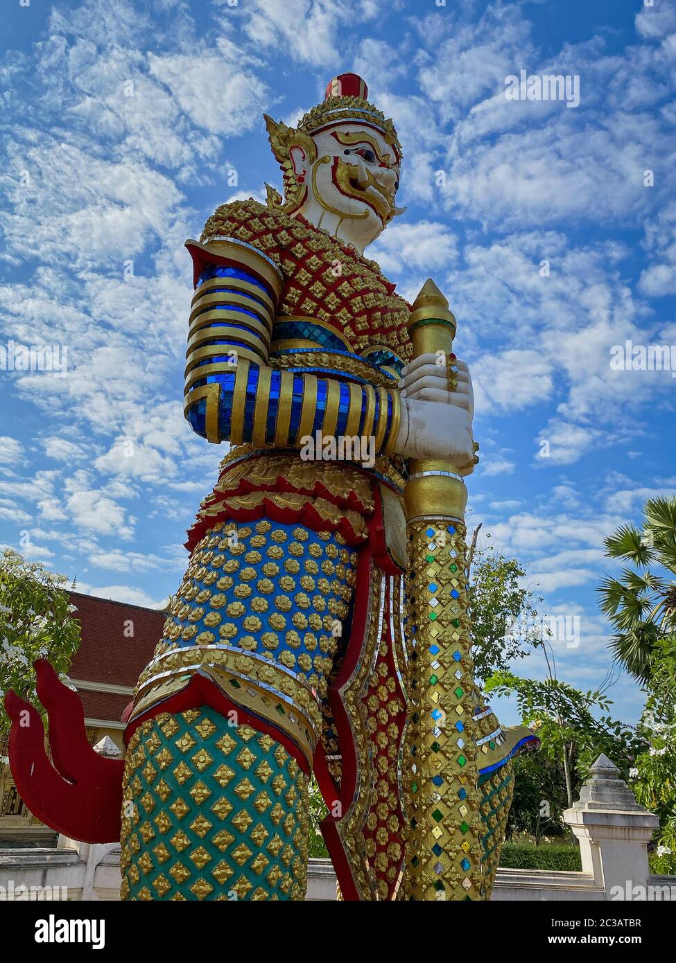 Yaksha Thailand, golden figurine is guardian of buddhist temple Stock ...