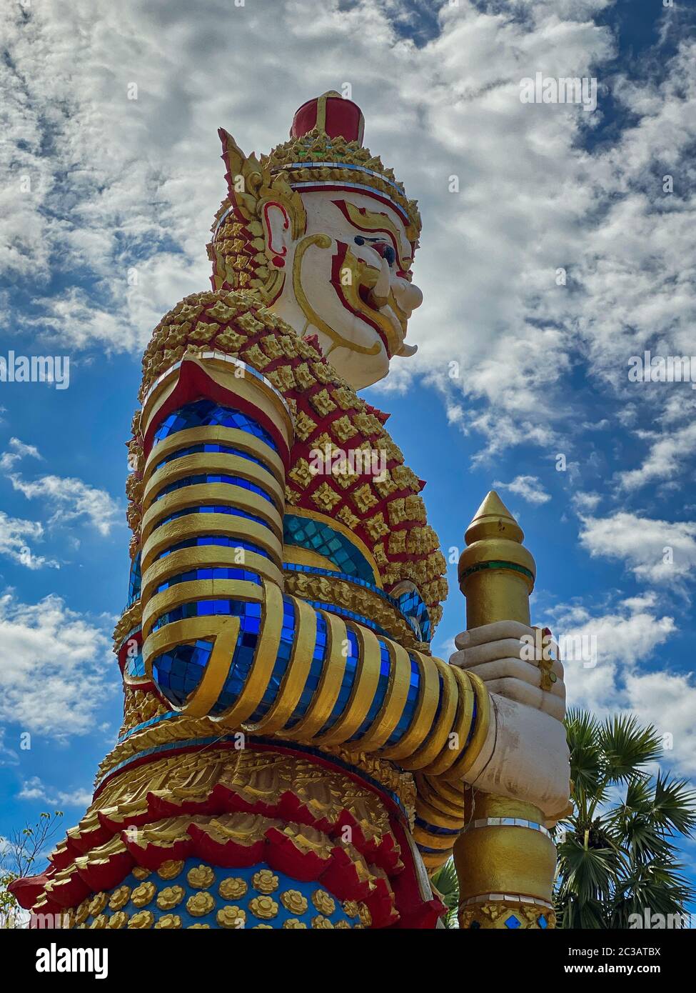 Yaksha Thailand, golden figurine is guardian of buddhist temple Stock ...
