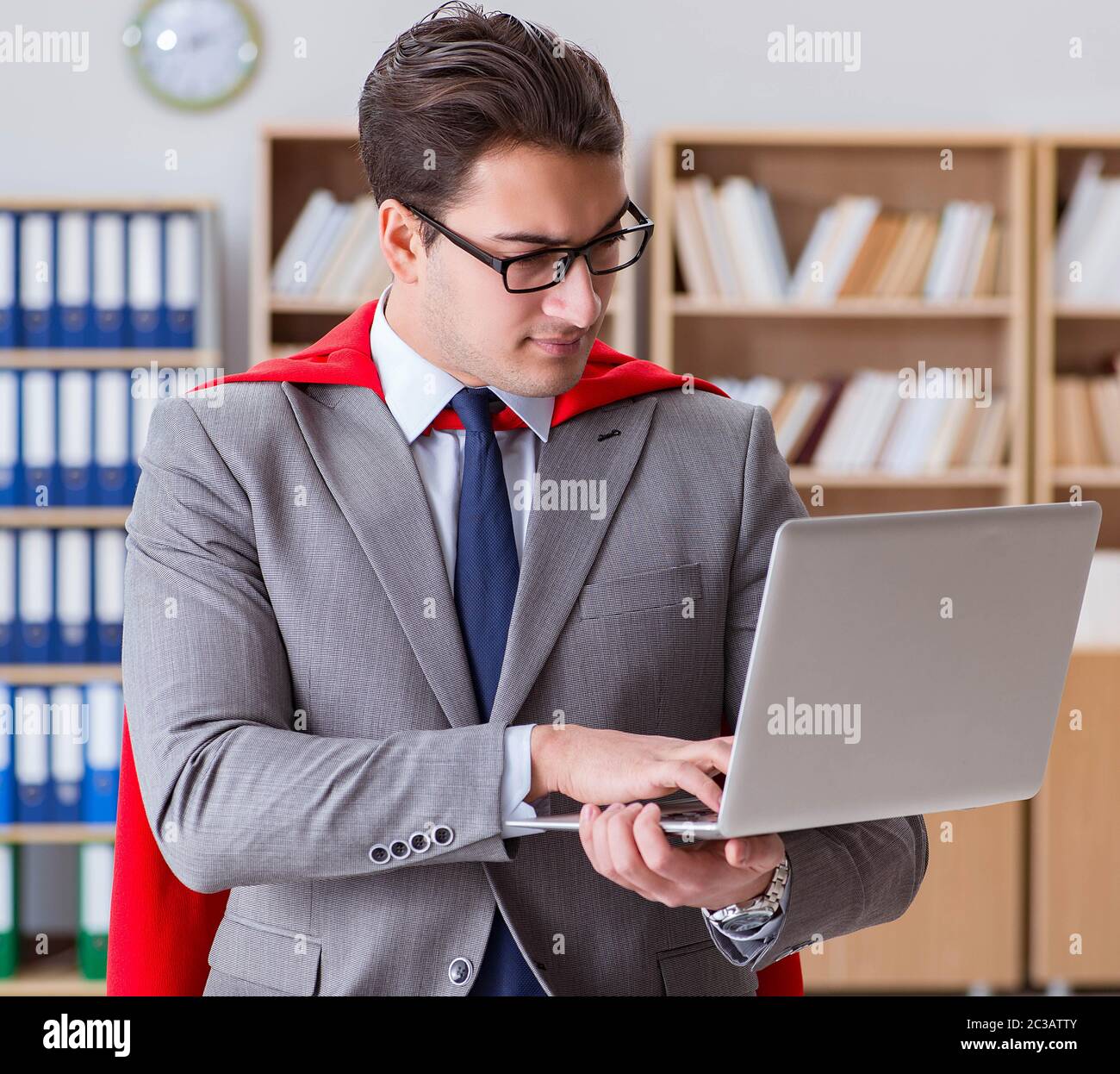 Office superhero super employee superhero hi-res stock photography and ...