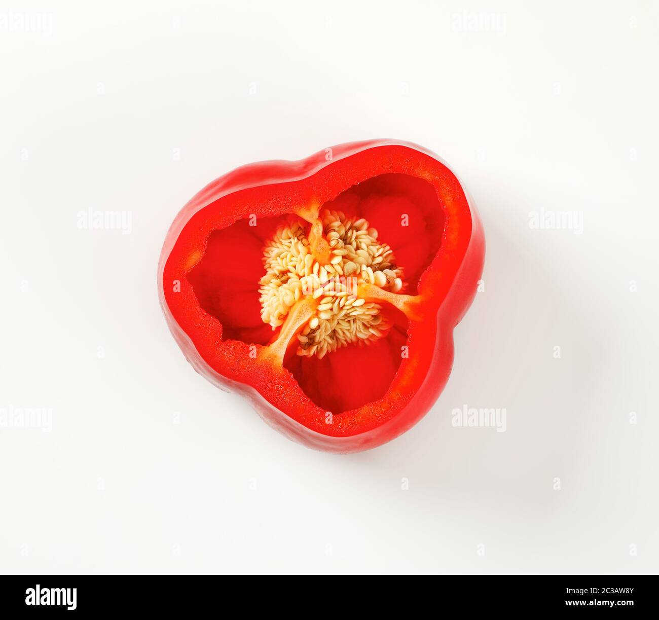 Cross section of red bell pepper Stock Photo - Alamy