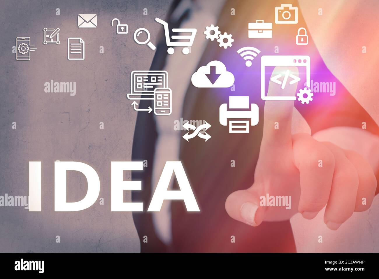 Conceptual hand writing showing Idea. Concept meaning impression that ...