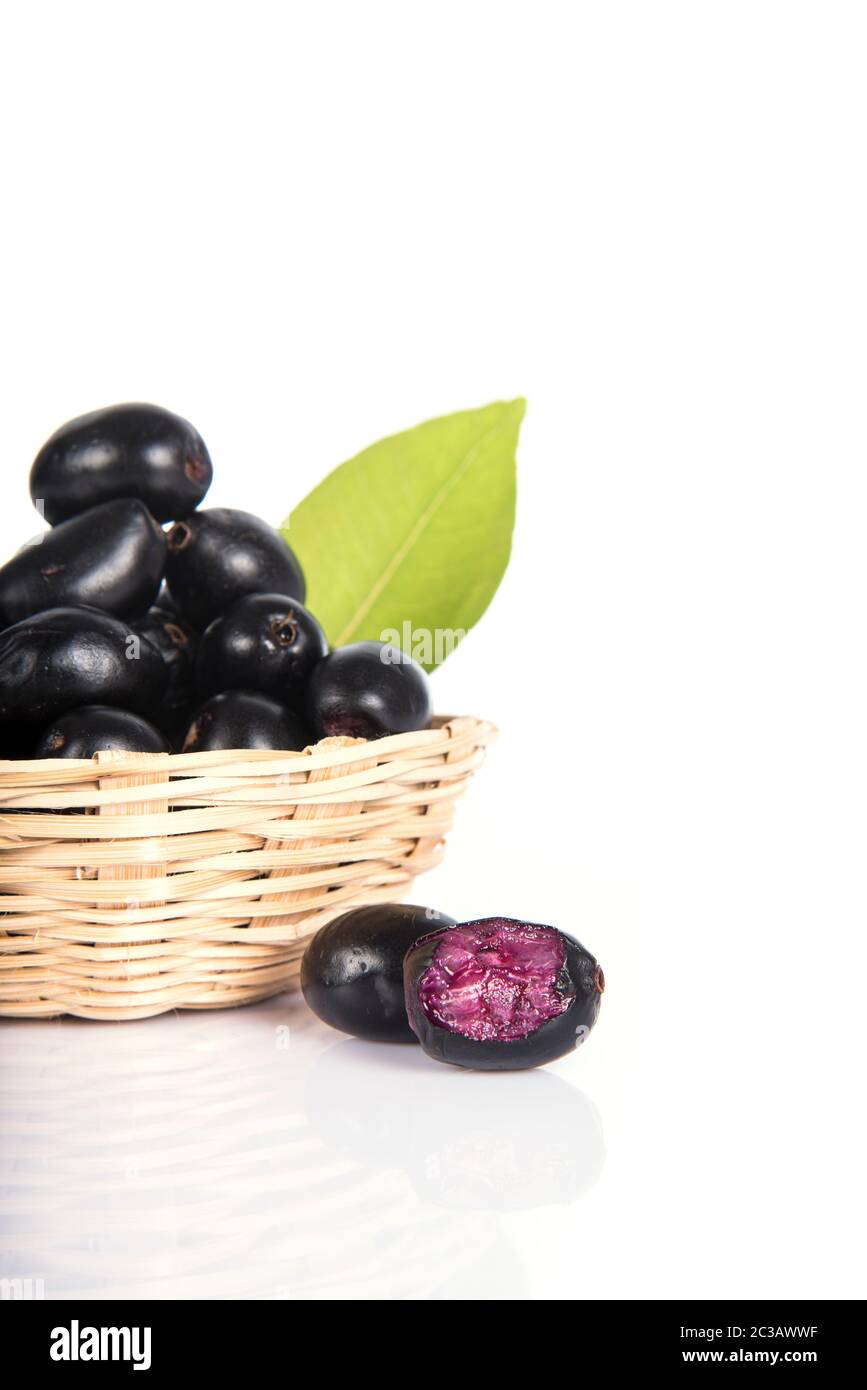 Jambolan plum or Java plum (Syzygium cumini Stock Photo - Alamy