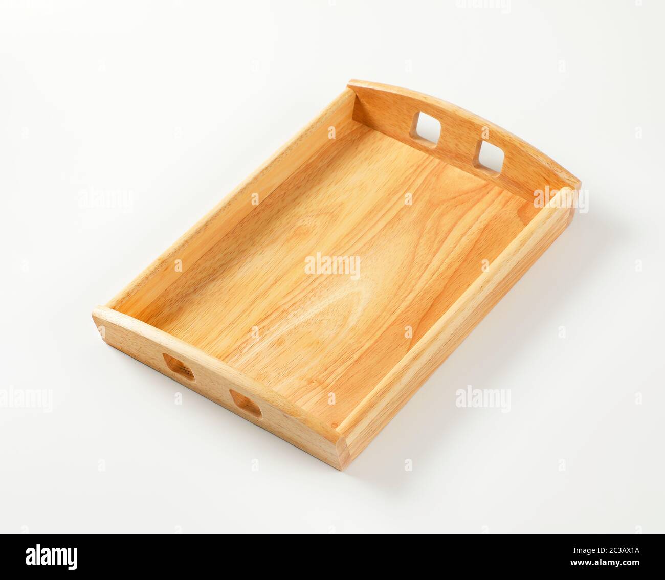 Empty rectangle wooden serving tray Stock Photo - Alamy