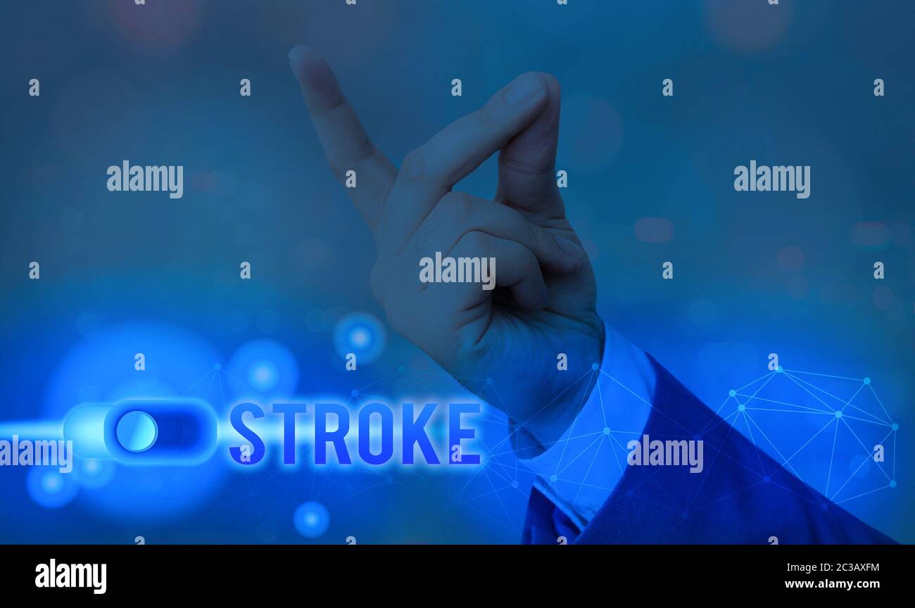 Text sign showing Stroke. Business photo showcasing caused by bleeding ...