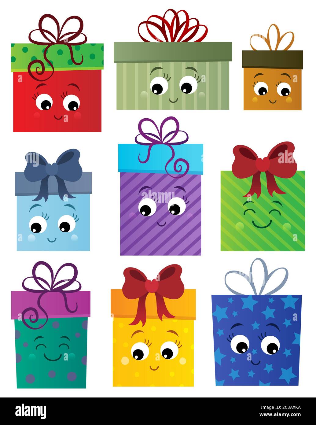 Stylized gifts theme set 1 - picture illustration Stock Photo - Alamy
