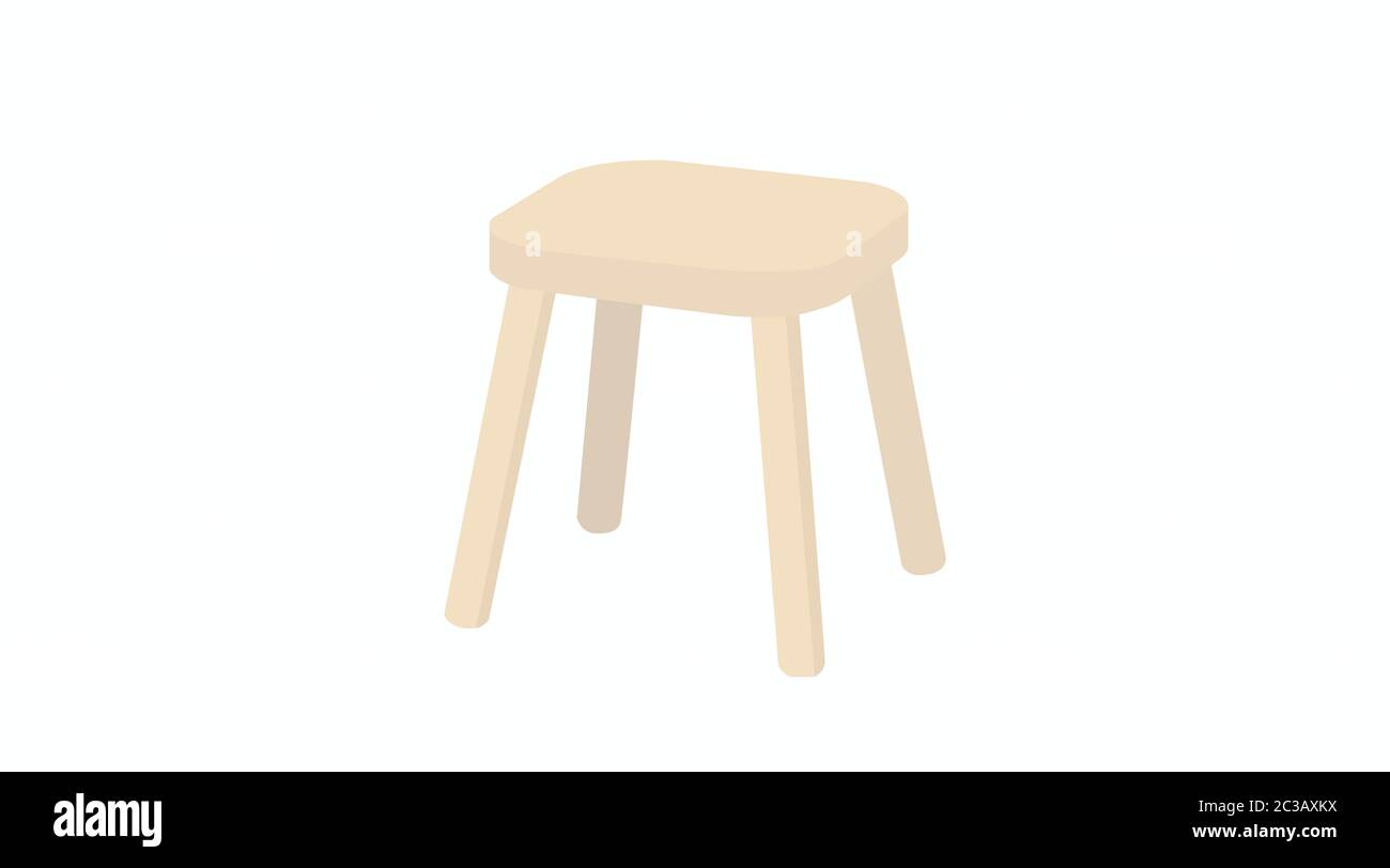Vector Isolated Illustration of a Wooden Stool Stock Vector Image & Art ...
