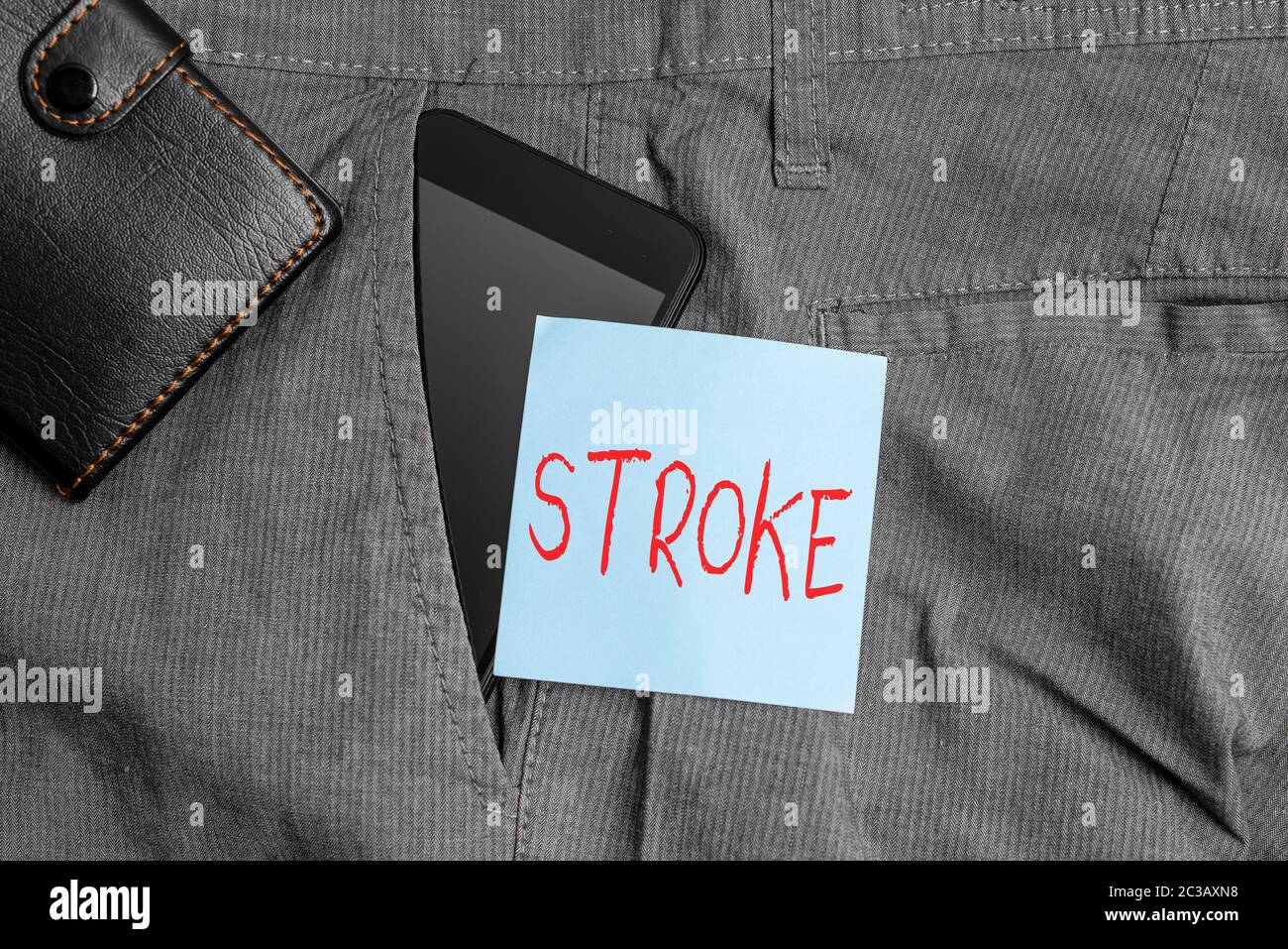 Conceptual hand writing showing Stroke. Concept meaning caused by ...