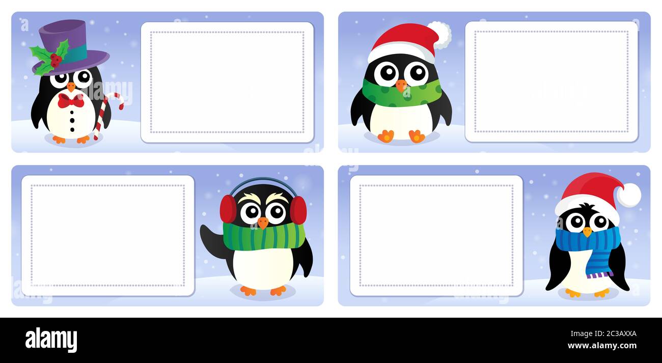 Stylized Christmas theme cards 6 - picture illustration Stock Photo - Alamy