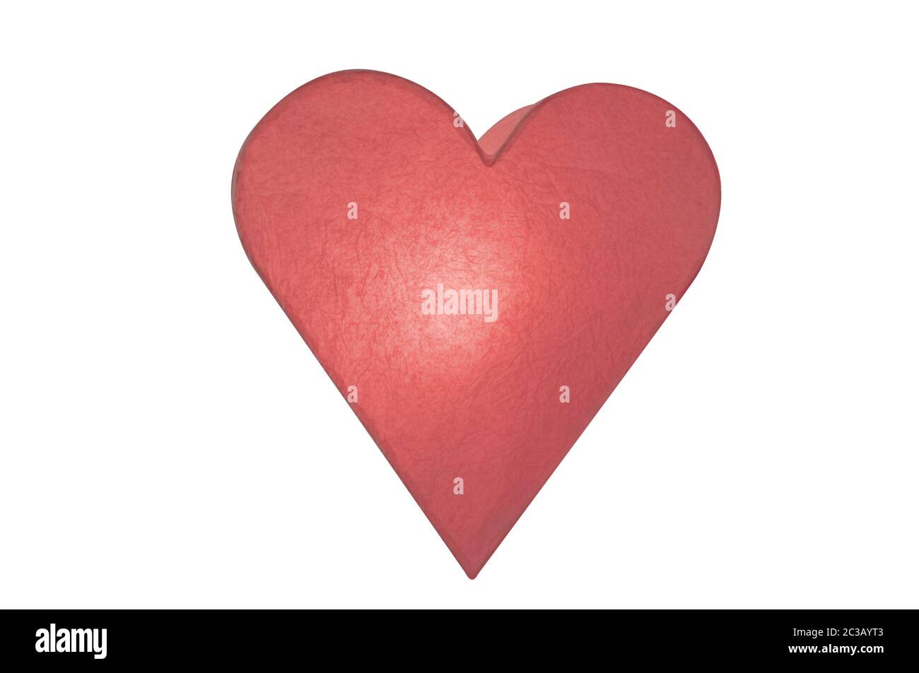 Artificial electric red heart with lamp on white background Stock Photo ...