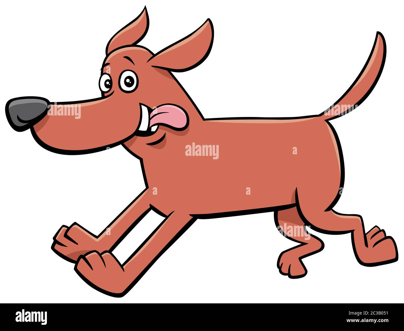 cartoon happy running dog animal character Stock Photo - Alamy