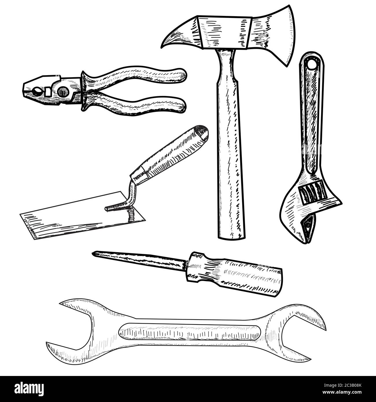 construction tool set of sketches Stock Vector Image & Art - Alamy