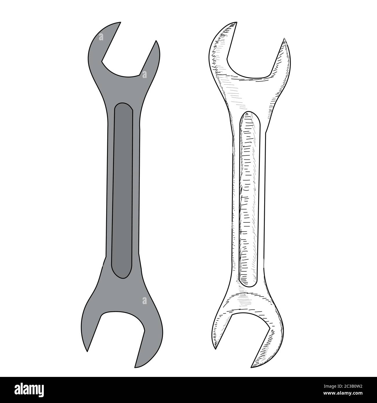 Spanner wrench tool line Stock Vector Images - Alamy