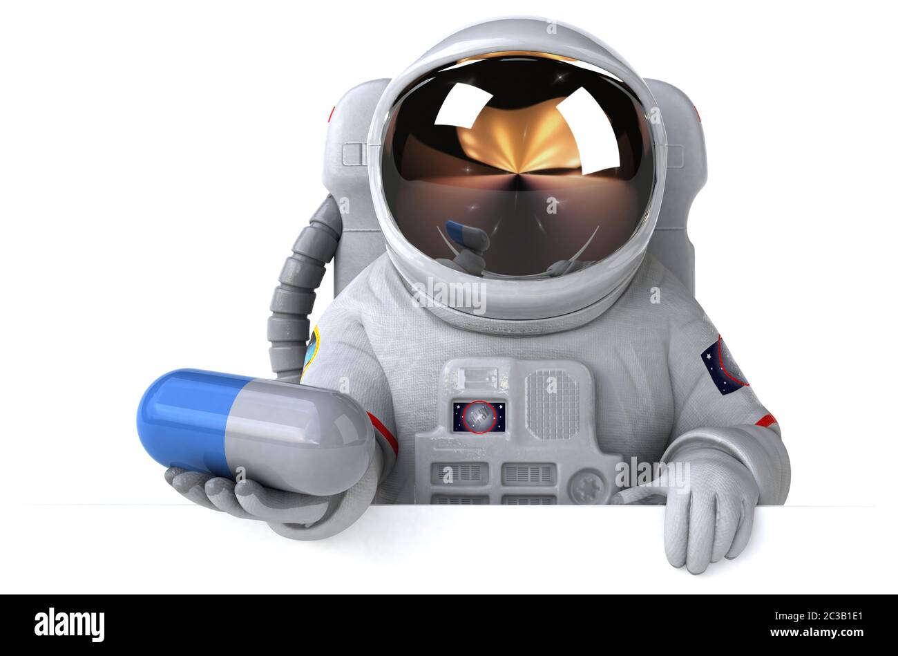 Fun astronaut - 3D Illustration Stock Photo - Alamy
