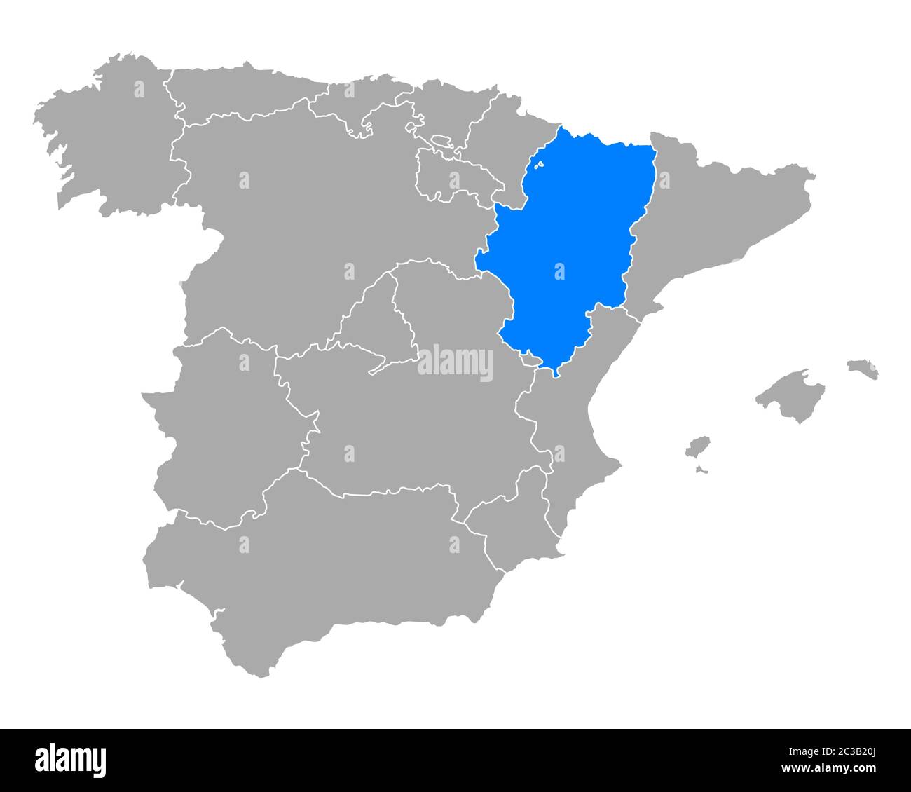 Map of Aragon in Spain Stock Photo - Alamy