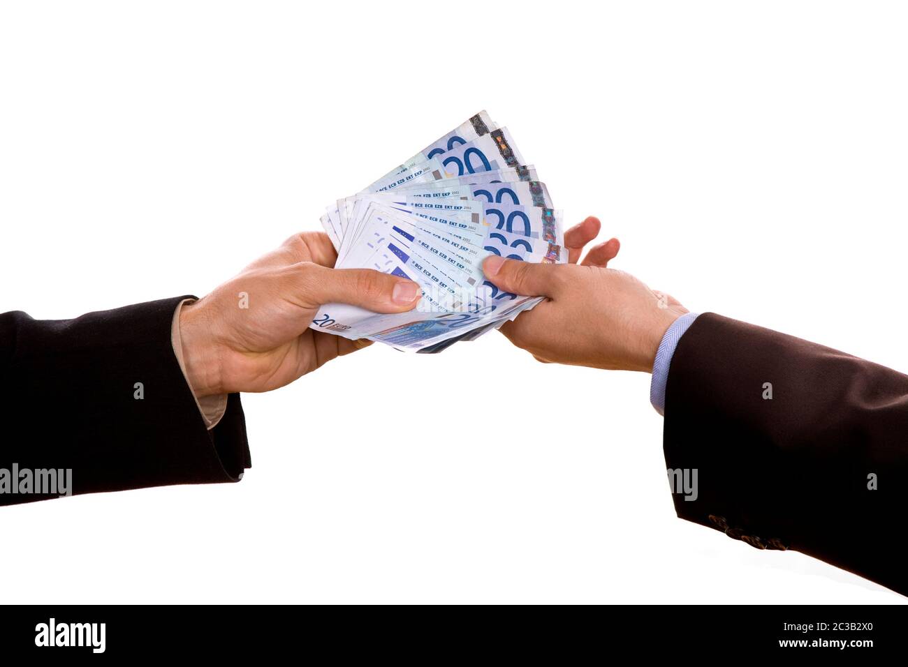 person handing money to another person detail Stock Photo - Alamy