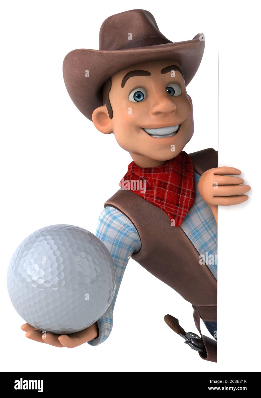 Fun Cowboy - 3D Illustration Stock Photo - Alamy