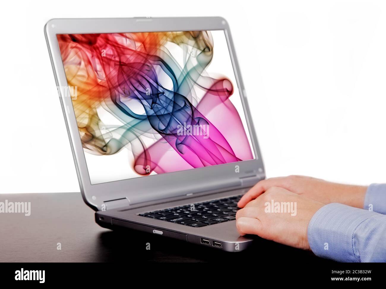 woman hand working with computer isolated on white Stock Photo - Alamy