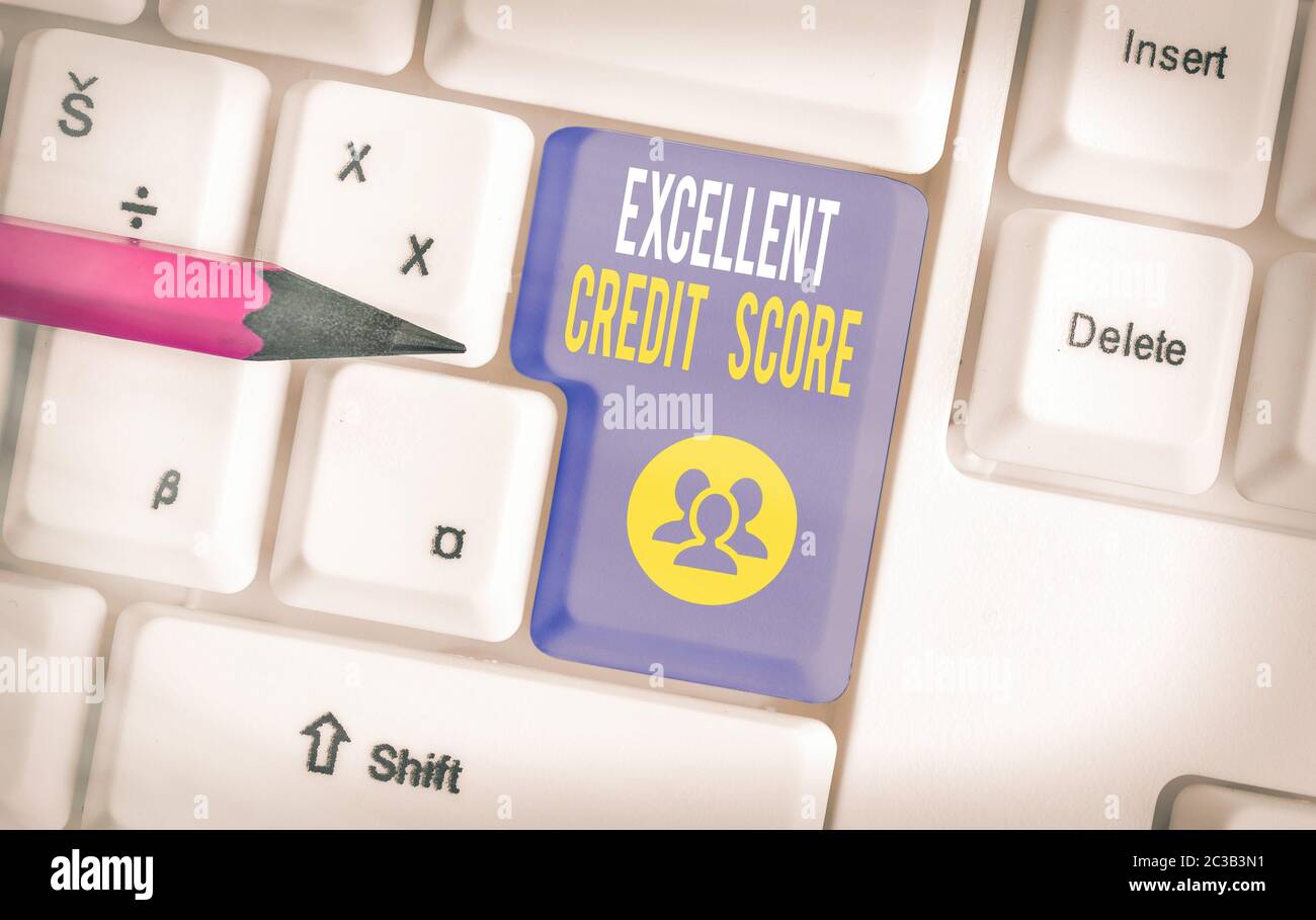 Word writing text Excellent Credit Score. Business photo showcasing an ...