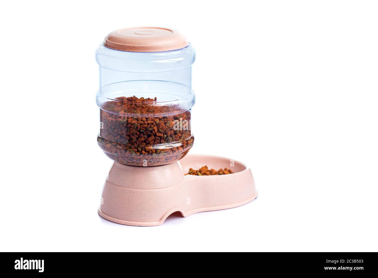 Pet Dry Food Storage Meal Feeder Dispenser or pet food dispenser on a ...