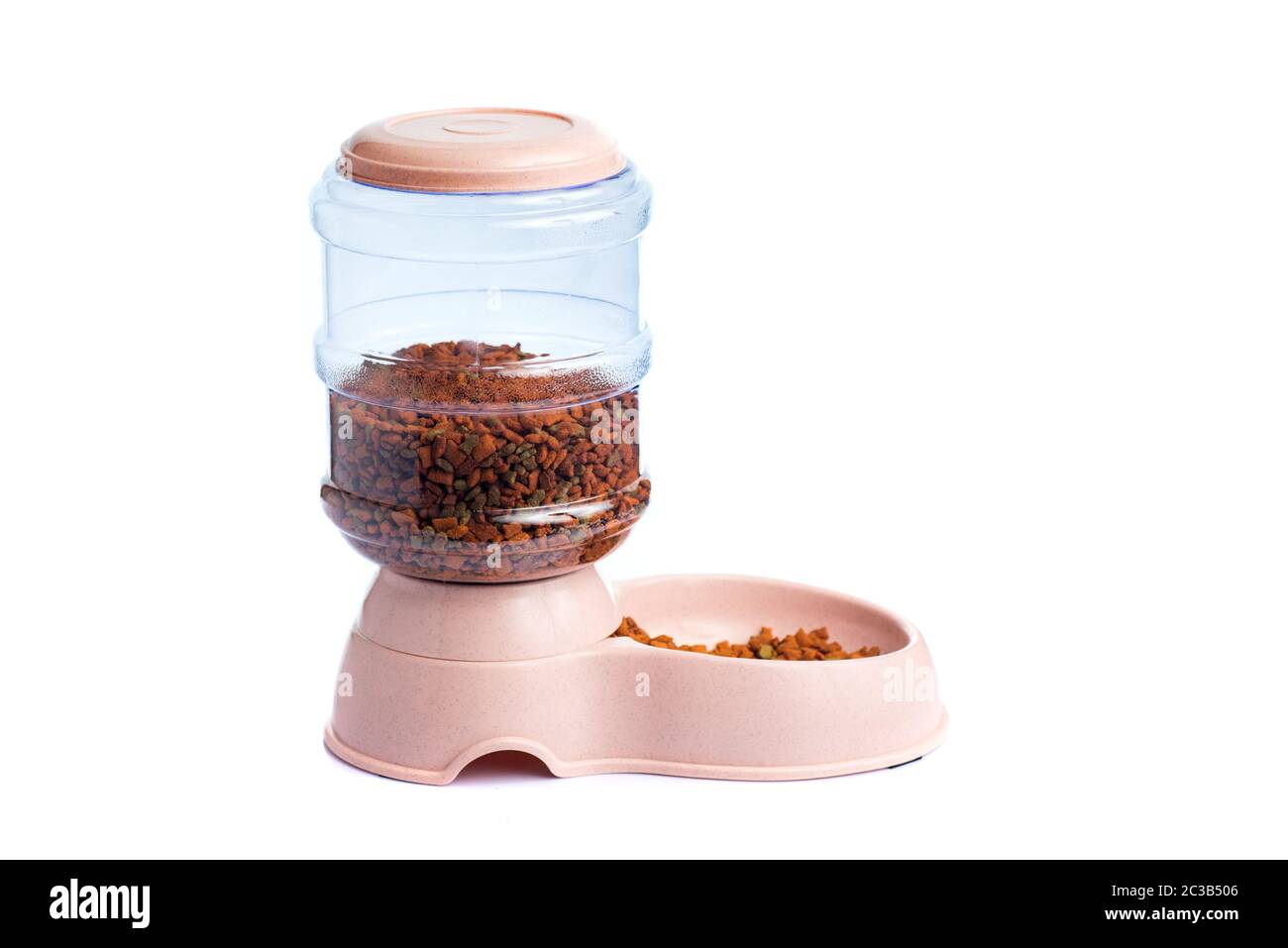 Pet Dry Food Storage Meal Feeder Dispenser or pet food dispenser on a ...