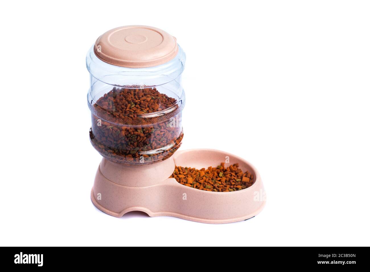 Pet Dry Food Storage Meal Feeder Dispenser or pet food dispenser on a ...