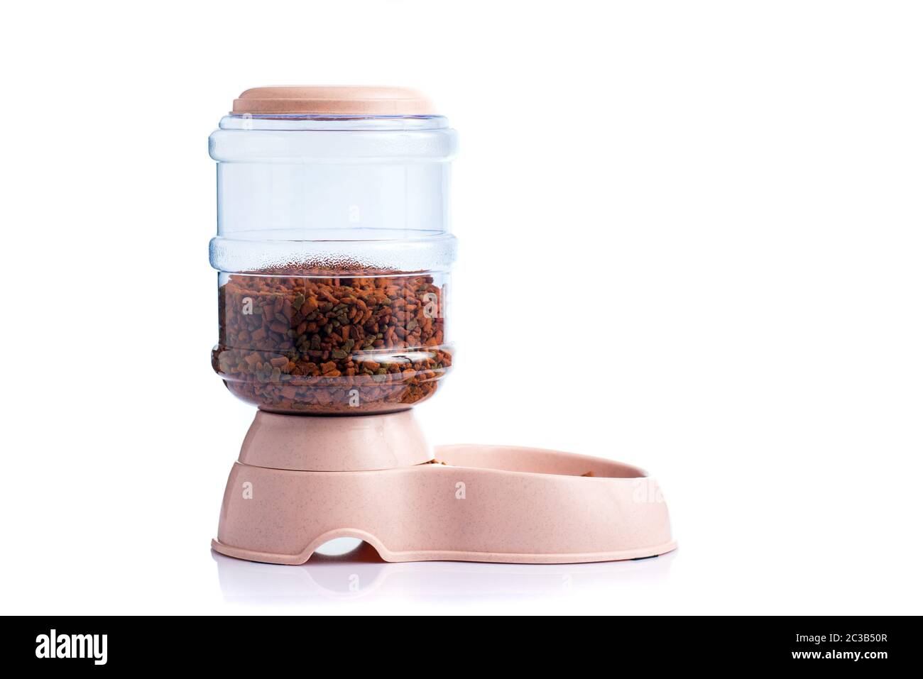 Pet Dry Food Storage Meal Feeder Dispenser or pet food dispenser on a ...