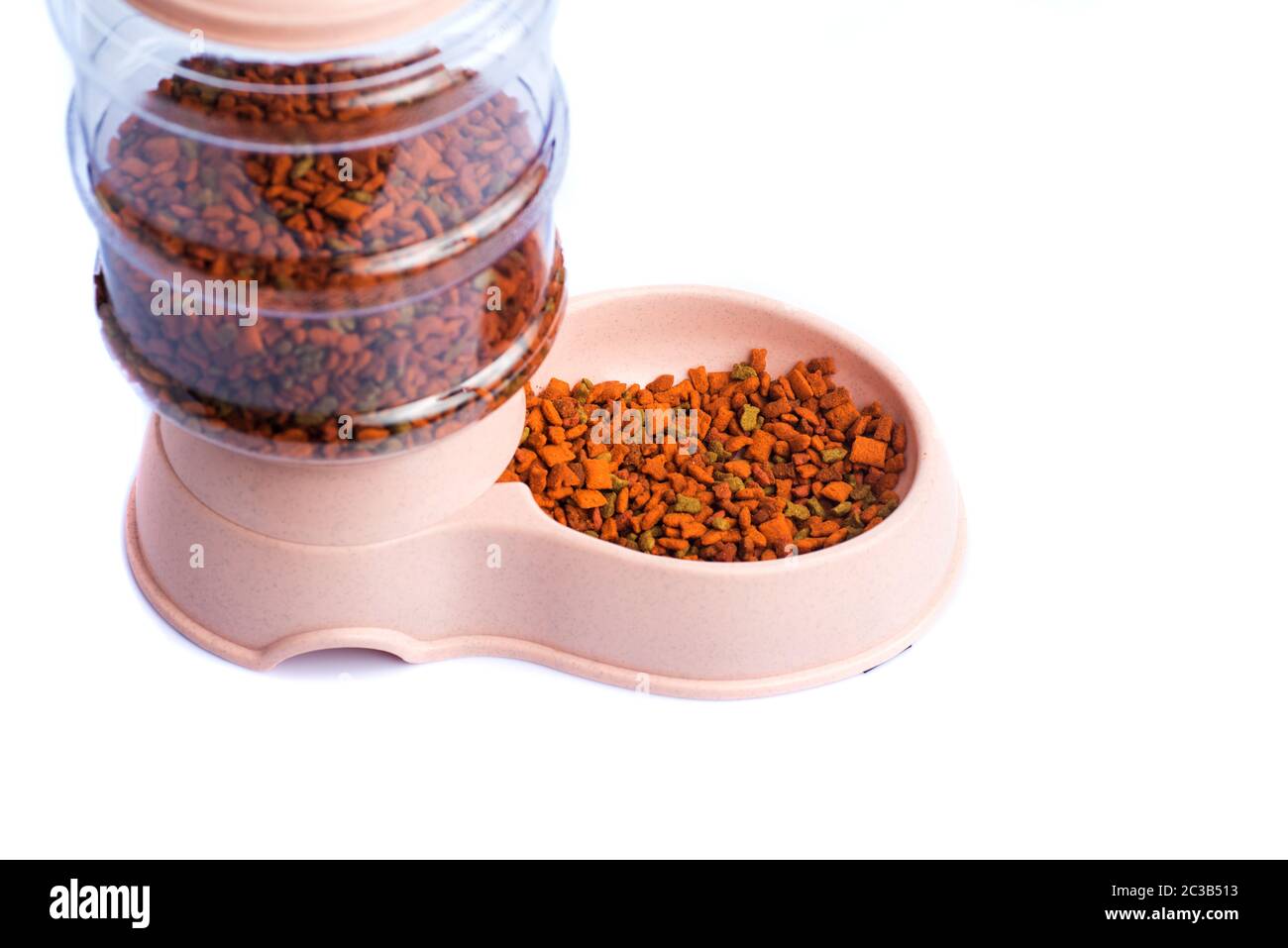 Pet Dry Food Storage Meal Feeder Dispenser or pet food dispenser on a ...