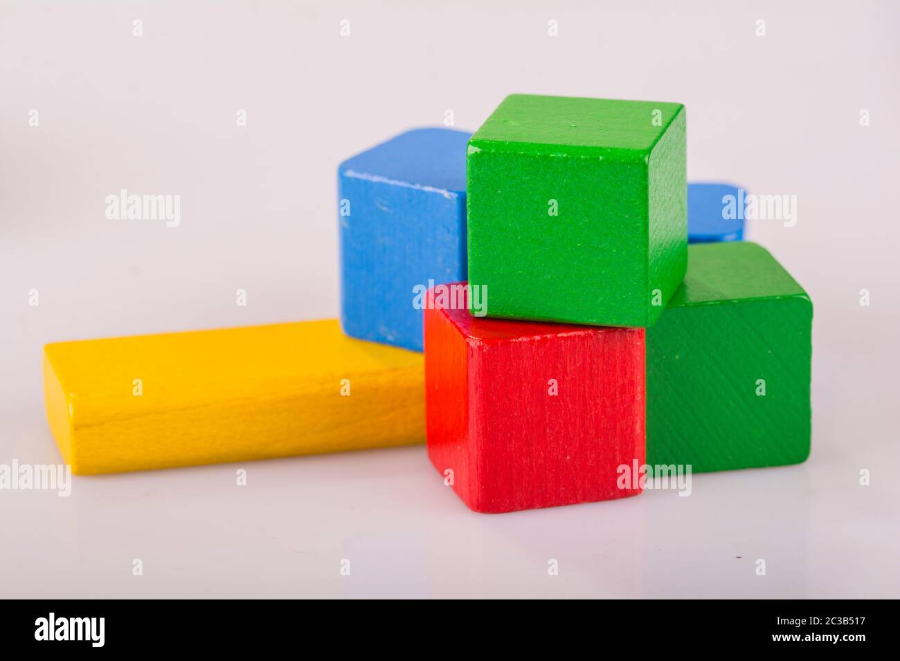 wooden toy - colorful bricks Stock Photo - Alamy