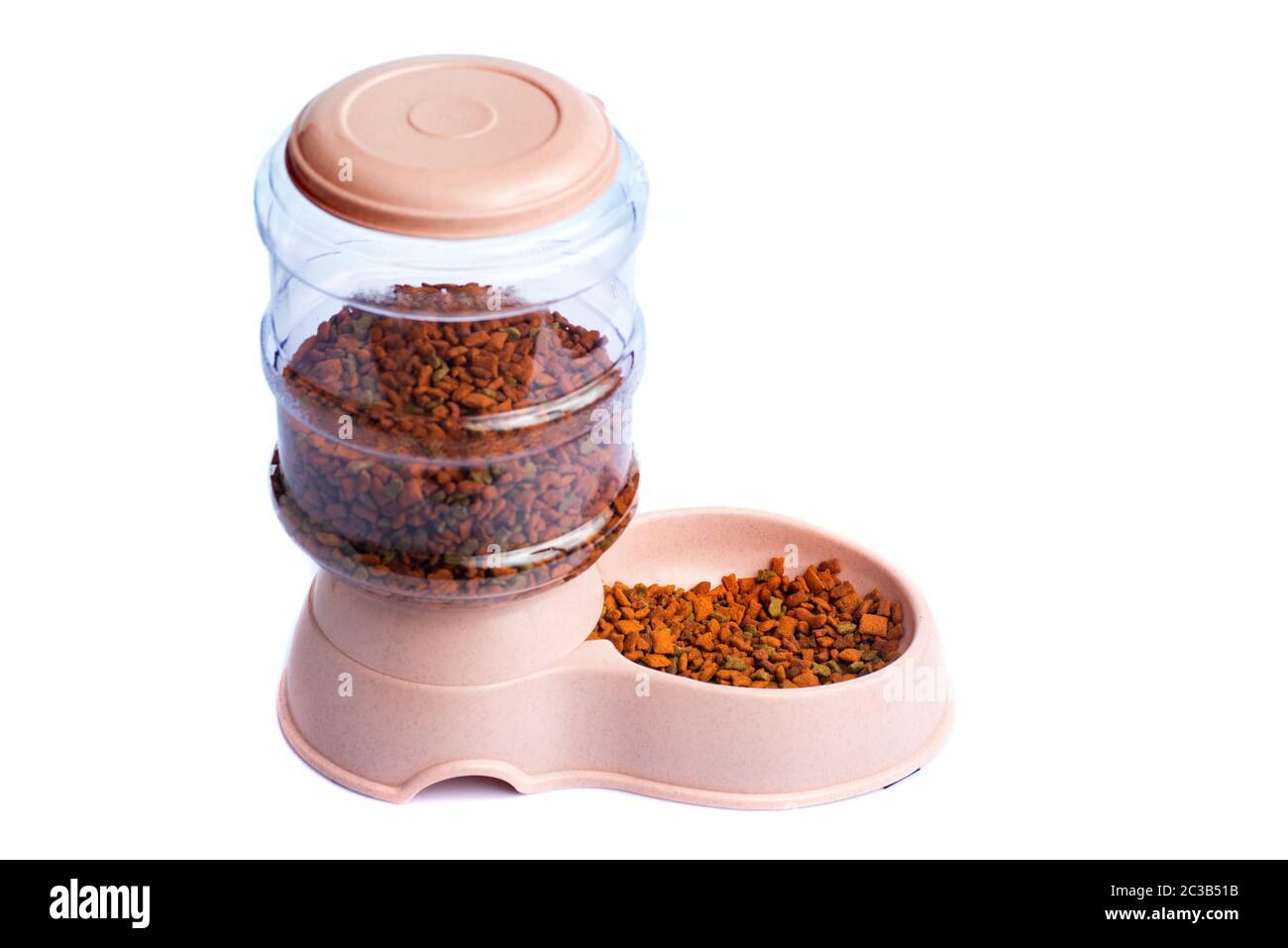 Pet Dry Food Storage Meal Feeder Dispenser or pet food dispenser on a ...