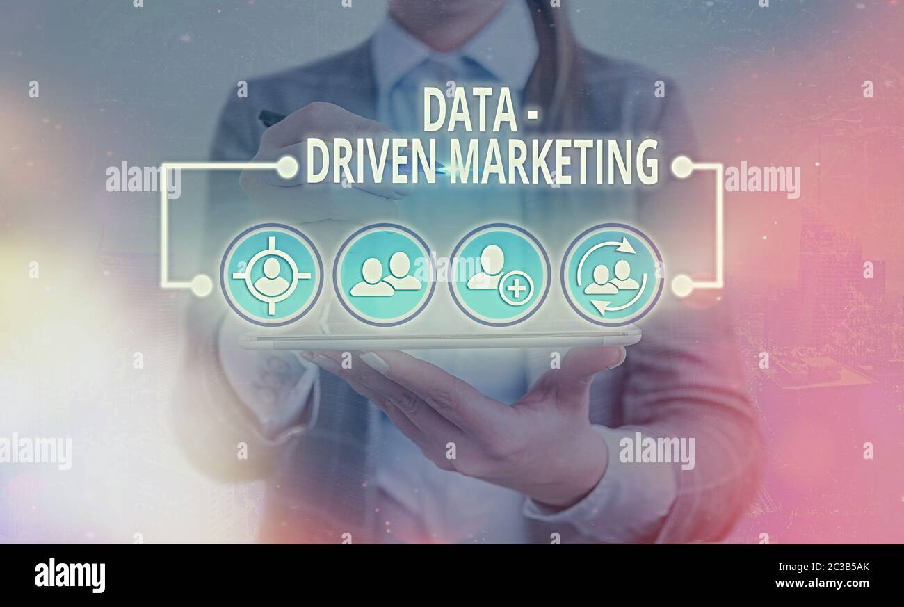 Word writing text Data driven Marketing. Business photo showcasing ...