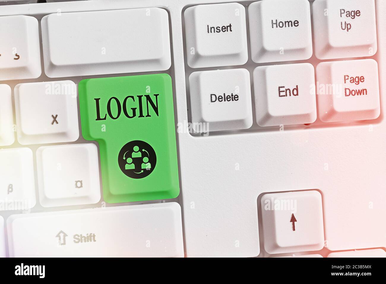 Writing note showing Login. Business concept for process by which an ...