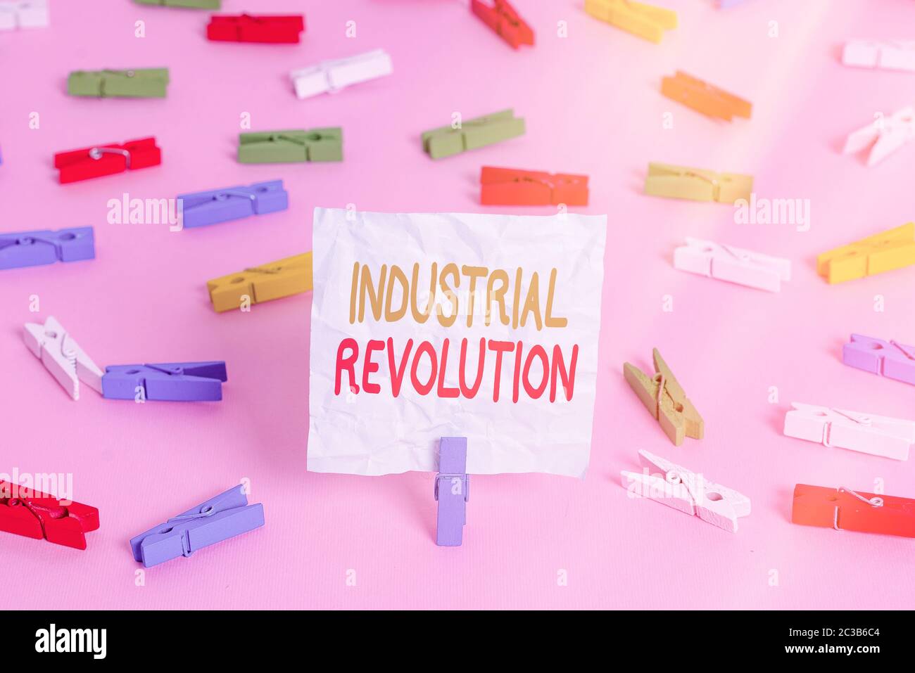 Writing note showing Industrial Revolution. Business concept for ...