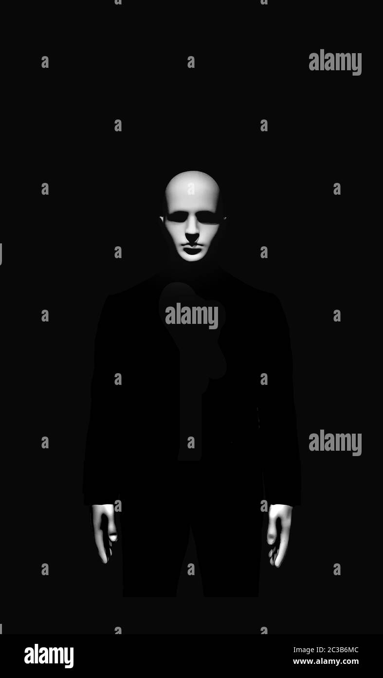 High Contrast Scary Man Manikin Isolated Photo Stock Photo - Alamy