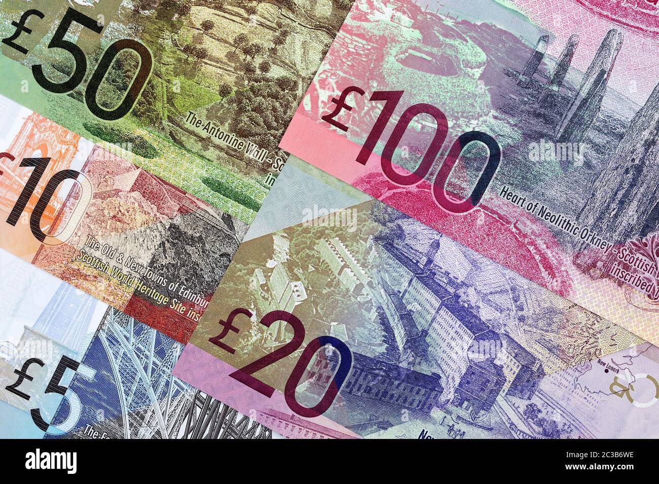 Scottish Pounds a background Stock Photo - Alamy