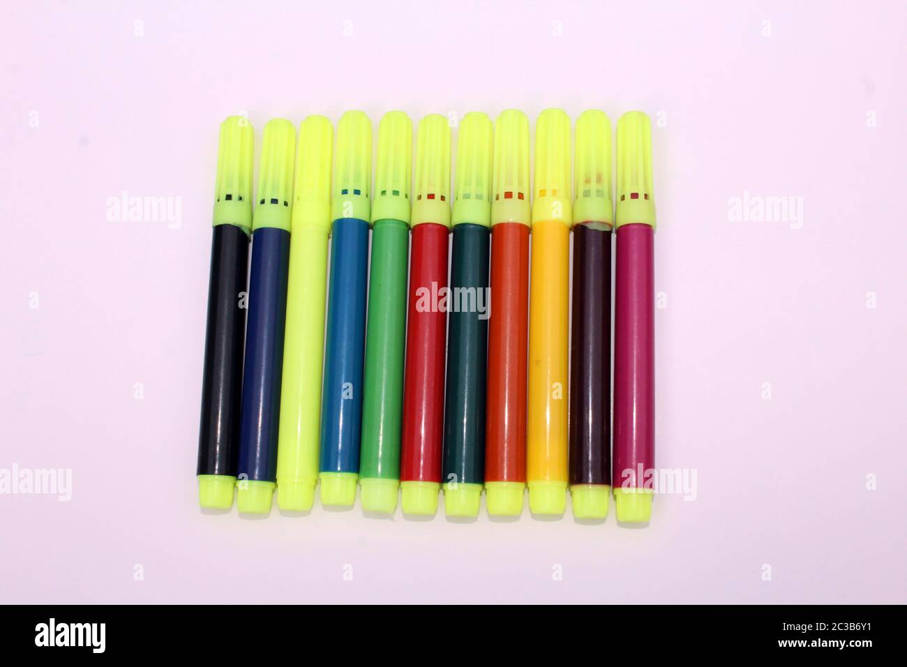 multi color marker isolated on white background Stock Photo - Alamy