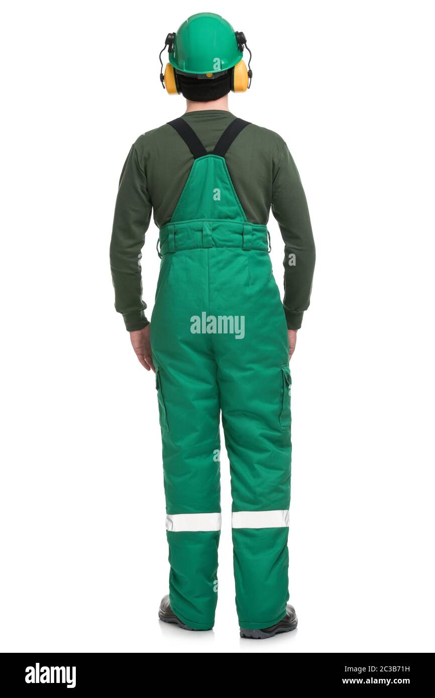 Man in work overalls Cut Out Stock Images & Pictures - Alamy