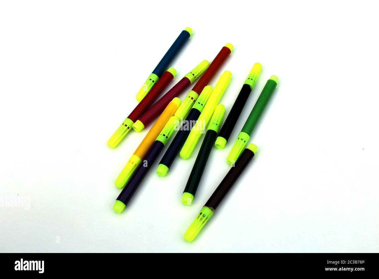 multi color marker isolated on white background Stock Photo - Alamy