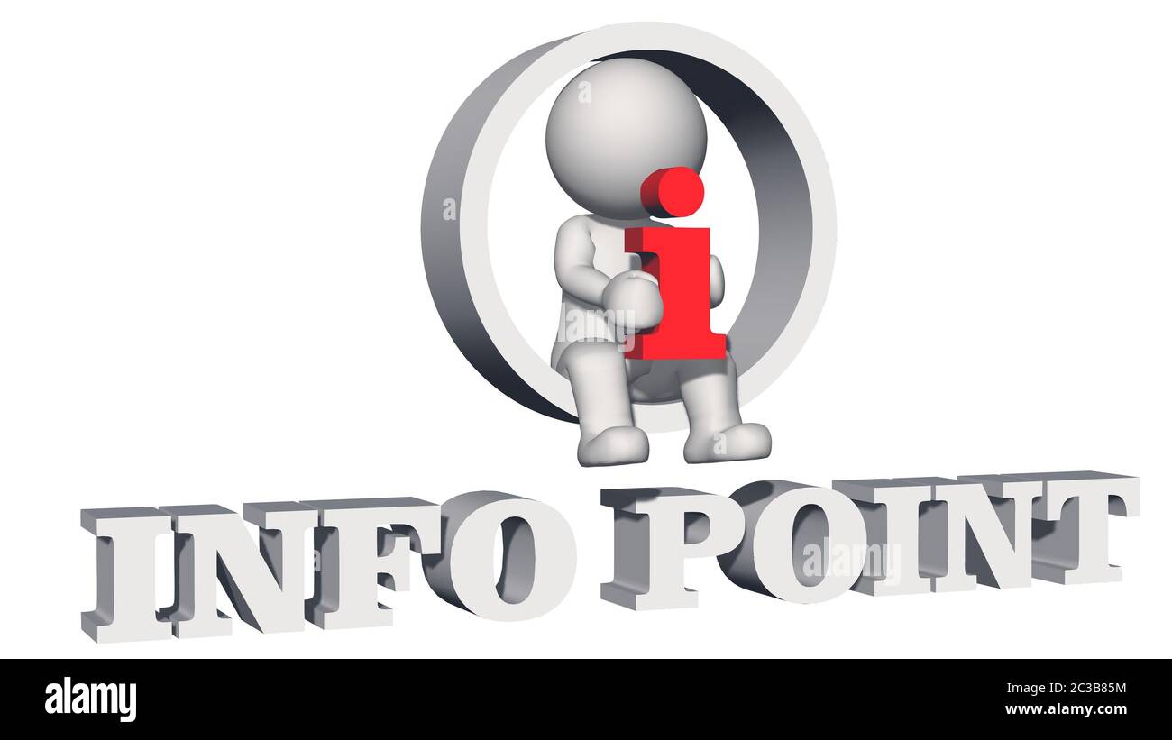 info point lettering in white color - shown in a composition of various ...