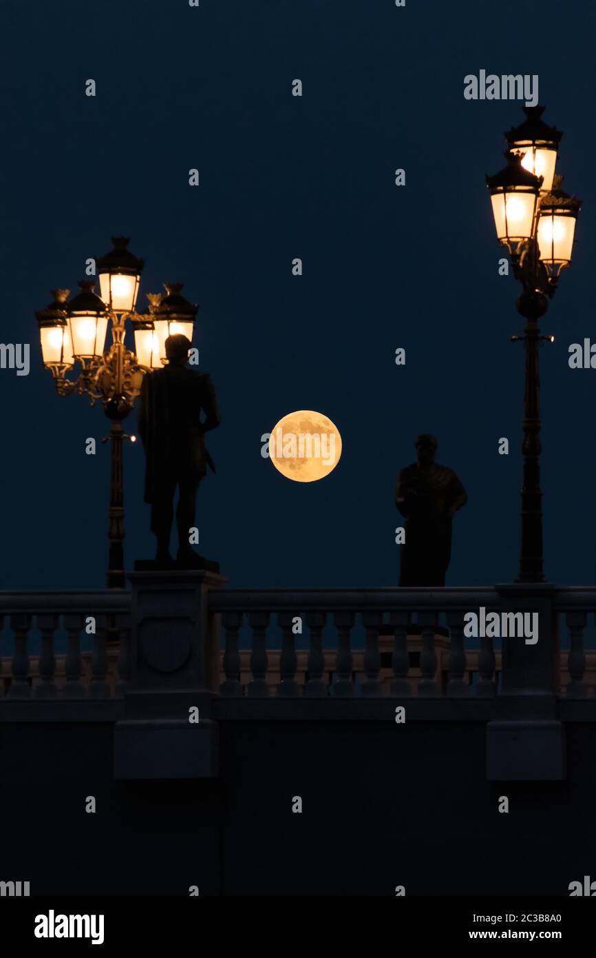 Bridge in moonlight moon over bridge hi-res stock photography and ...