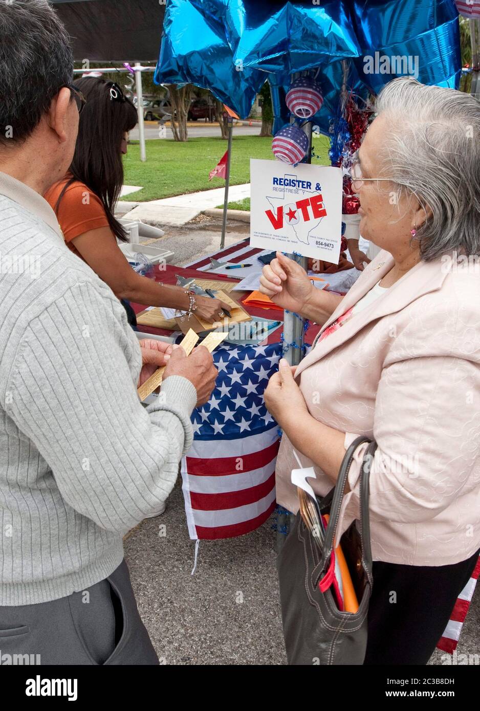 Austin Texas USA, October 6, 2012.: Volunteers man voter registration ...