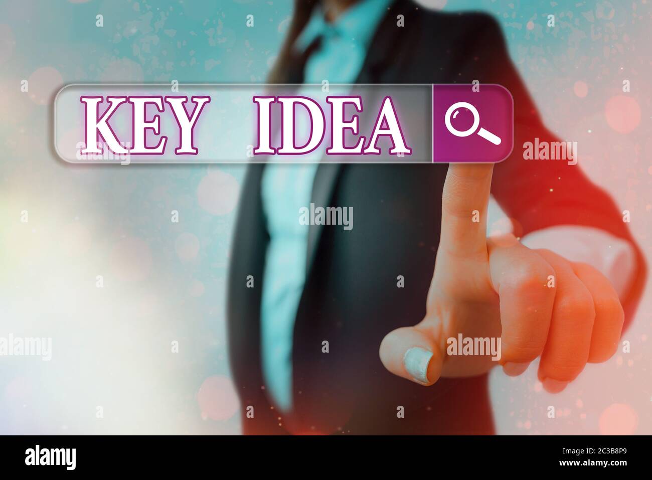 Conceptual hand writing showing Key Idea. Concept meaning the central ...