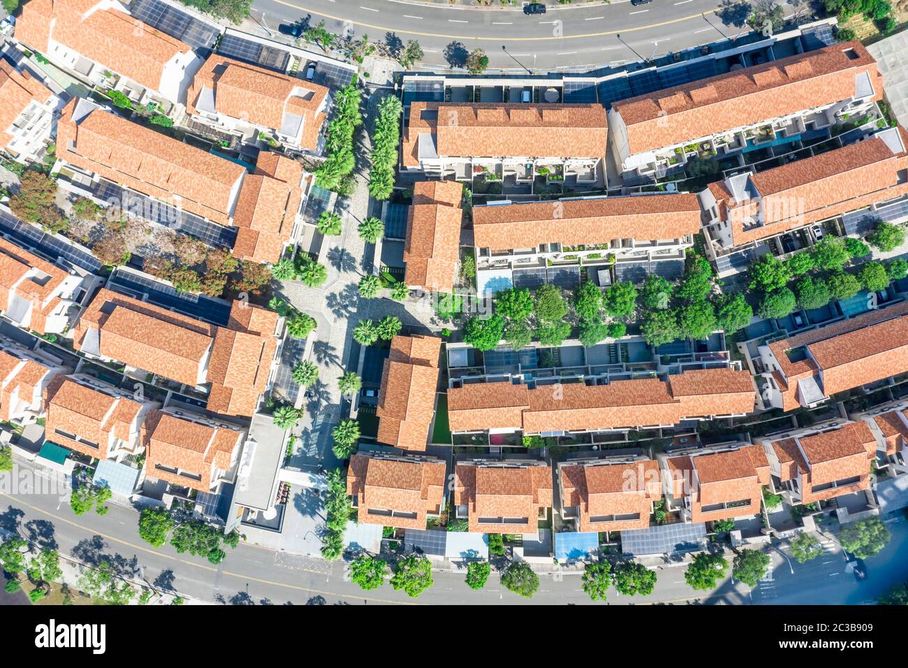 Aerial view of suburban houses Stock Photo - Alamy