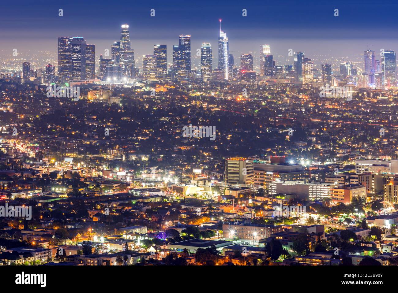 Aerial usa los angeles sunset hi-res stock photography and images - Alamy