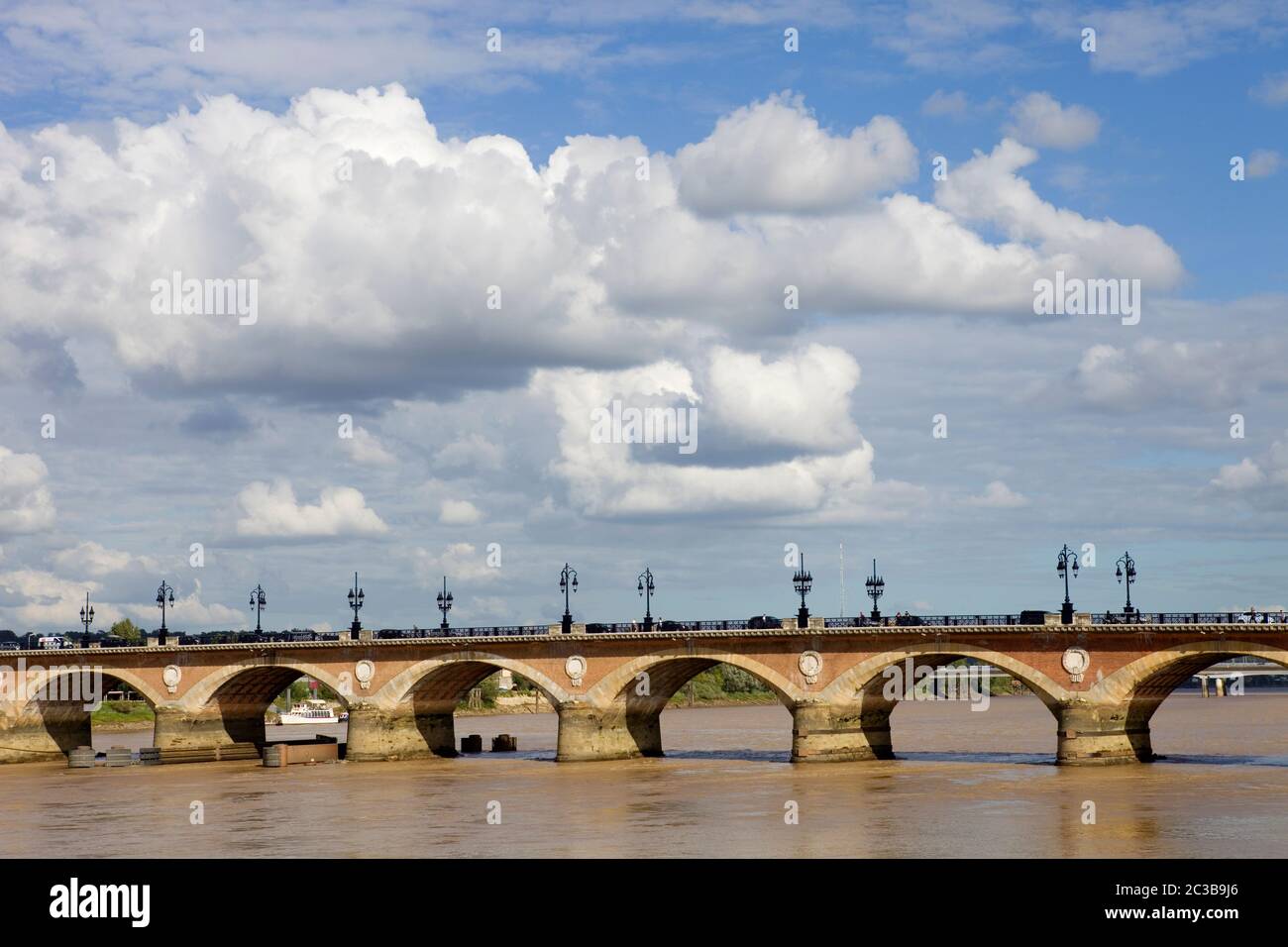 Famous bridge Pont de Pierre, Bordeaux, Aquitaine, France Stock Photo ...